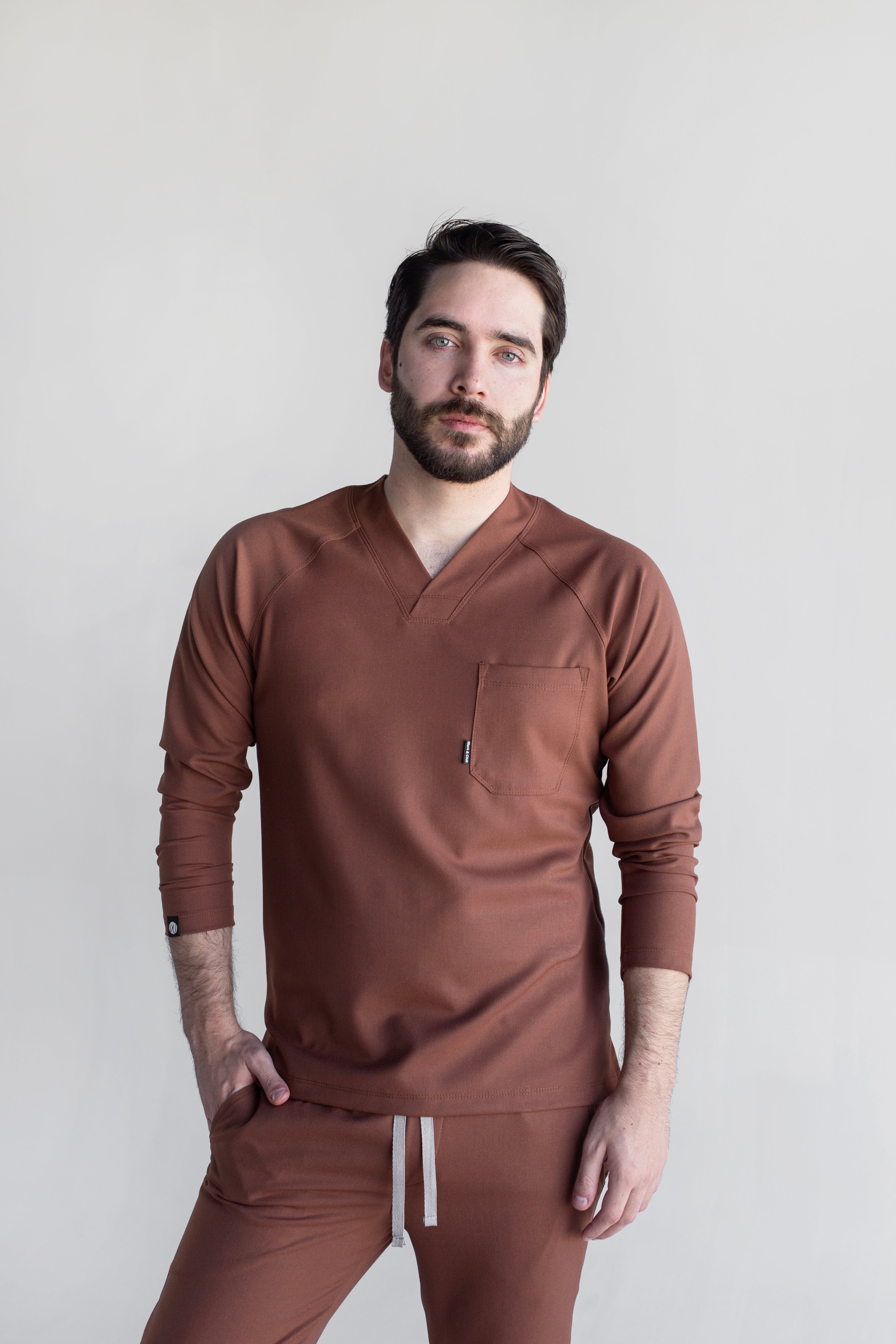 Classic Cocoa Scrub Top | Work & Chill – Work & Chill | USA